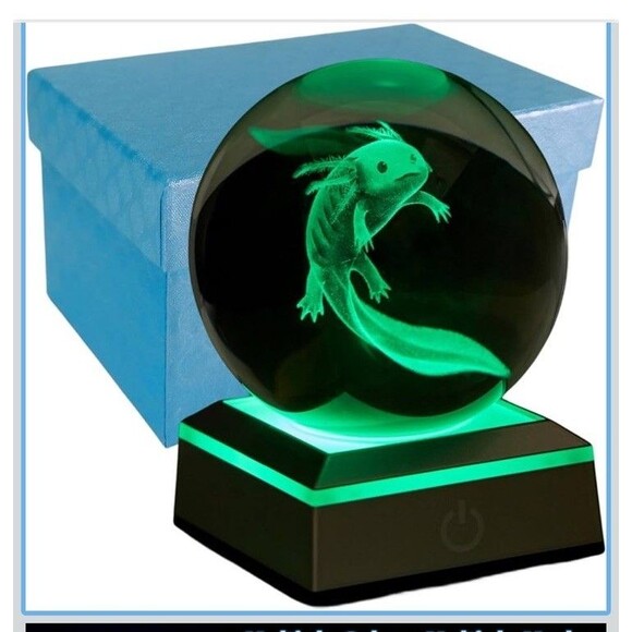 DIGFPWT | Other | 3d Axolotl Crystal Ball Lamp 35 Inch Night Light B ...